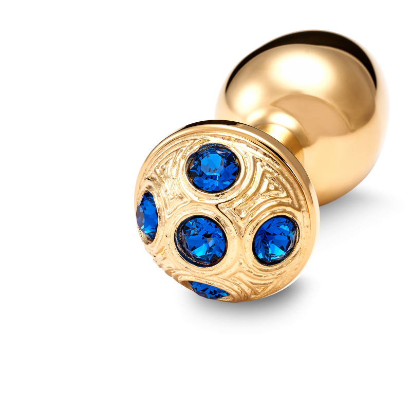 Butt plug Medium Inox Gold Strassbud Gold Crystal Luxe Size M Ø 1.18 in ...