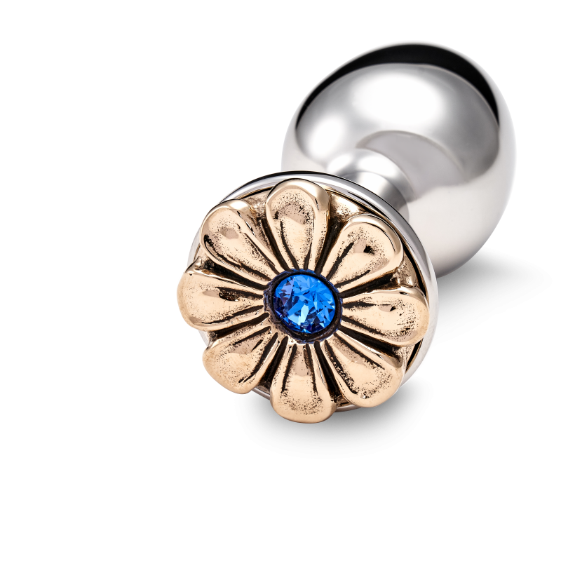 Plug anal Daisy Cristal Gamme Luxe Taille M Ø 30 mm Cristal Ø 8mm Capri Blue